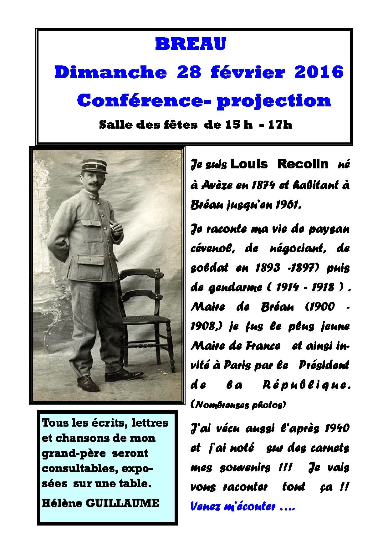 La vie de Louis RECOLIN